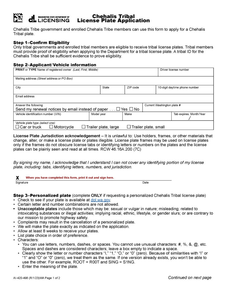 Chehalis Tribal Members License Plates! - The Chehalis Tribe