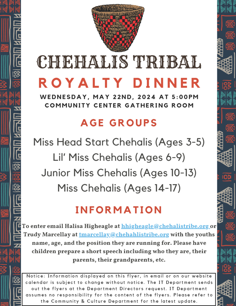 Announcements - The Chehalis Tribe
