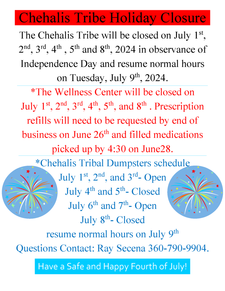 Announcements - The Chehalis Tribe