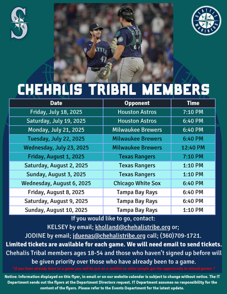 Announcements - The Chehalis Tribe