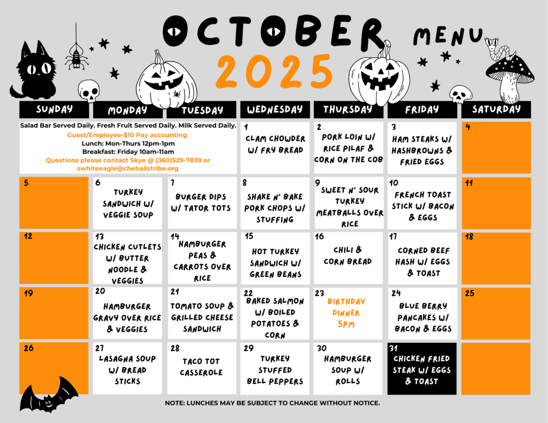 October Menu! - The Chehalis Tribe