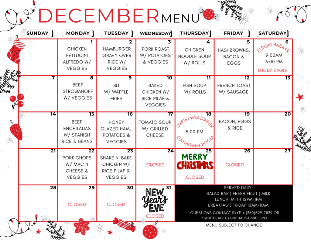 December Menu! - The Chehalis Tribe